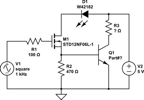 Constant Current Driving An LED With A Low Amplitude Square Wave As An Input Of MOSFET Switch