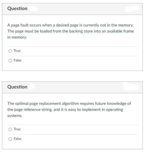 Solved A Page Fault Occurs When A Desired Page Is Currently Chegg Com