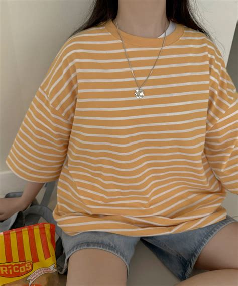 리앙마켓 주문폭주 남녀공용빅사이즈 썸머 단가라 스트라이프 오버핏 반팔티 박스티 8colors