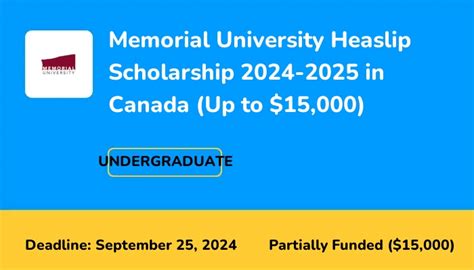 Memorial University Heaslip Scholarship 2024 2025 In Canada Up To