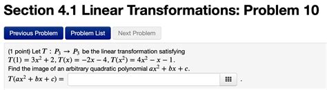 Solved Section 41 Linear Transformations Problem 10