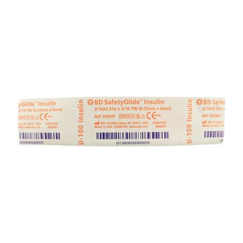 Safetyglide Insulin Syringe Needle Medical Monks