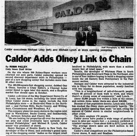Caldor Opens In Philly August 10 1987 R Philadelphia