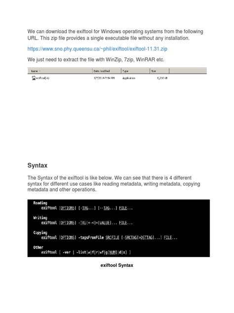 Exiftool Tool Use Case Pdf Computer File Tag Metadata