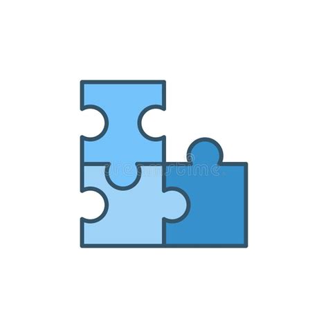 puzzle vector strategy concept colored blue icon stock vector illustration of combination