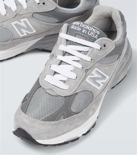 Made In Usa 993 Leather Trimmed Sneakers In Grey New Balance Mytheresa