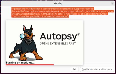org sleuthkit autopsy core jar java lang unsatisfiedlinkerror