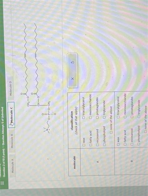 Solved Classify Molecules A Through Dmolecule A Molecule B