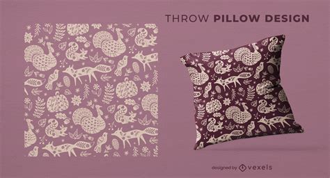 Thanksgving Pattern Throw Pillow Design Vector Download