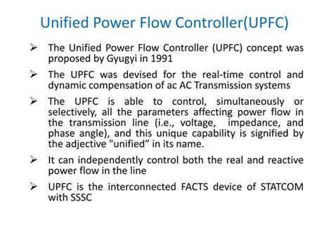 Unified Power Flow Controller Upfc 1 Pptx
