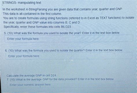 Solved Strings ﻿manipulating Textin The Worksheet