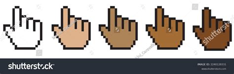 Pixel Cursors Cursor Hand Pointers Computer Stock Vector Royalty Free Shutterstock