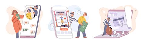 Hacker Activity Big Set Hacking Computer Phishing Account Cyber Attack On Personal Data向量圖形及更多