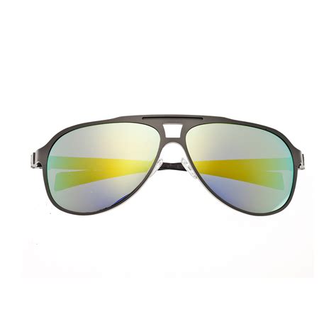 Apollo Polarized Sunglasses Titanium Silver Frame Gold Yellow