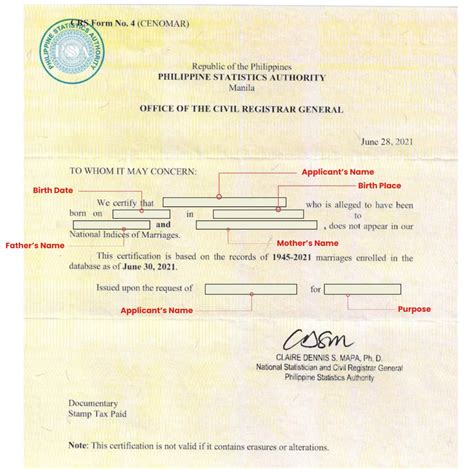 Request Your Psa Cenomar With Filedocsphil