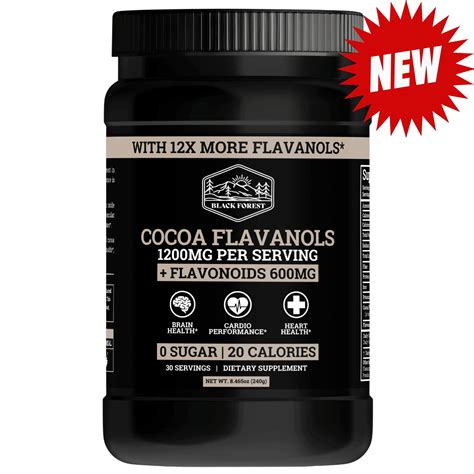 Supercharged Cocoa Flavanols 1950mg 12x Potency