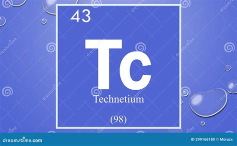 Technetium Chemical Element Symbol On Blue Bubble Background Stock Illustration Illustration