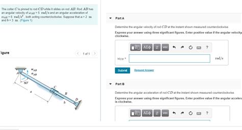 Solved The Collar C Is Pinned To Rod Cd While It Slides On