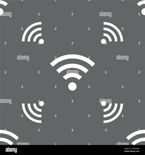 Wifi Sign Wi Fi Symbol Wireless Network Icon Zone Seamless Pattern On A Gray Background