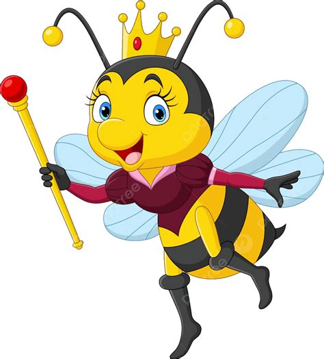Abeja Reina De Dibujos Animados Sosteniendo Un Cetro Png Dibujos