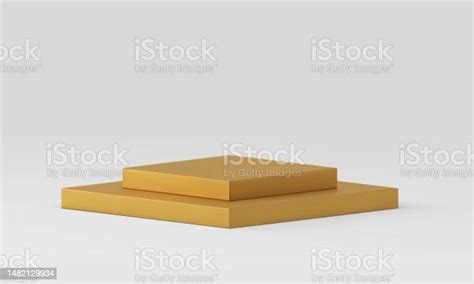 황금 3d 연단 제곱 기본 기초 수준 플랫폼 제품 프리젠 테이션 현실적인 벡터 0명에 대한 스톡 벡터 아트 및 기타 이미지 0명 3차원 형태 공란 Istock