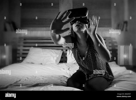 Young Attractive Excited And Happy Girl Wearing Vr Virtual Reality