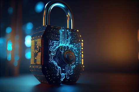 Premium Ai Image Cyber Security Network Digital Padlock With Data Protection Technology