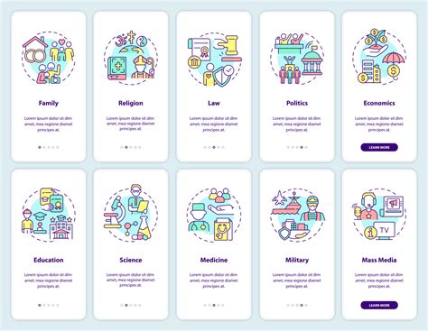 Social Institutions Onboarding Mobile App Screen Set Walkthrough 5