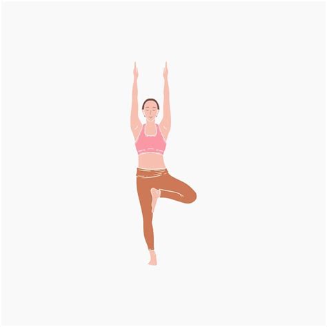 Premium Vector Tree Pose Yoga Illustration
