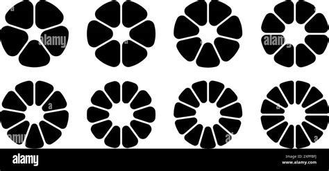 Circle Division Infographic Icon Set Pie Chart Divided 8910 Equal