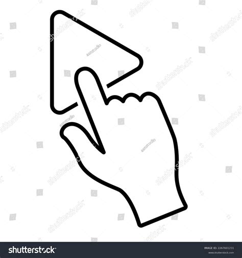 finger click play button icon trendy stock vector royalty free