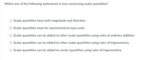 Solved Which One Of The Following Statements Is True