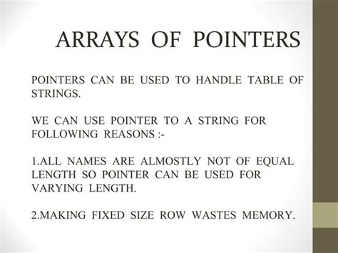 arrays and pointers ppt
