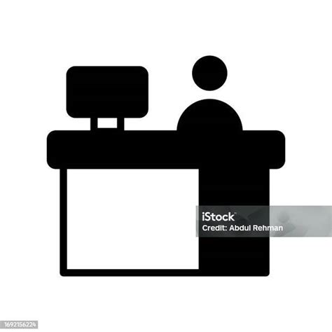 쉽게 수정하거나 편집할 수 있는 프론트 데스크 벡터 아이콘 벡터에 대한 스톡 벡터 아트 및 기타 이미지 벡터 보조원