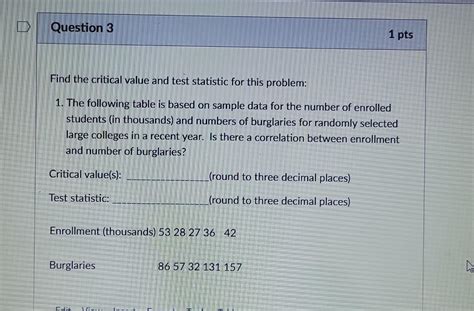 solved find the critical value and test statistic for this