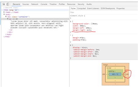 Html Computed Style About Auto Margin In Chrome Dev Tool Is Buggy