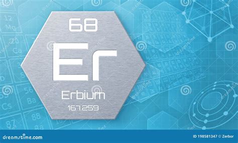 Elemento Químico De La Tabla Periódica Erbium Stock De Ilustración