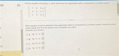 solved ist 10 11 k find an equation involving g h and k