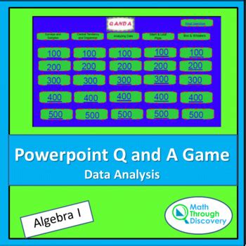 Alg Powerpoint Q And A Game Data Analysis By Math Through Discovery LLC