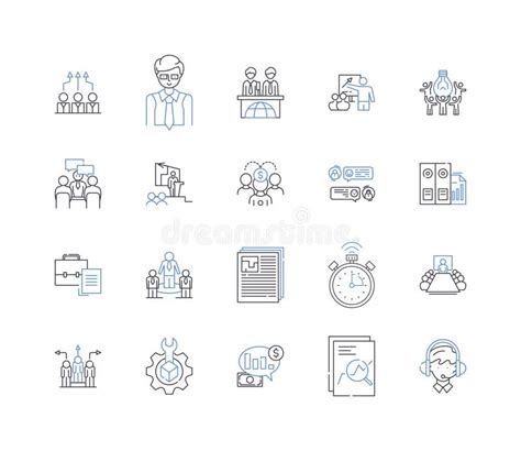 Meeting And Collaboration Line Icons Collection Empowerment Team