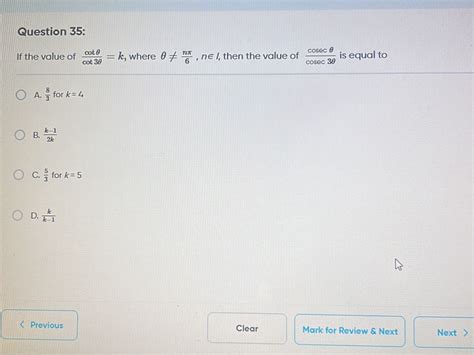 Question 35 If The Value Of Cot Cot Studyx