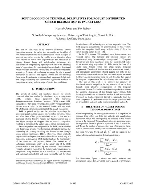 Soft Decoding Of Temporal Derivatives For Robust Distributed Speech