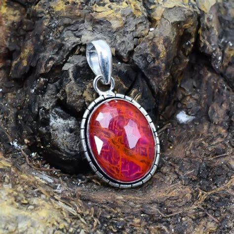 Dichroic Noreena Glass Gemstone Handmade Silver Jewelry Pendant 1 5