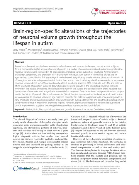 Pdf Brain Regionspecific Alterations Of The Trajectories Of Neuronal