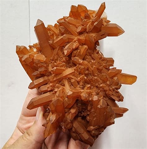 Tangerine Quartz Cluster From Brazil 101 Lb Etsy