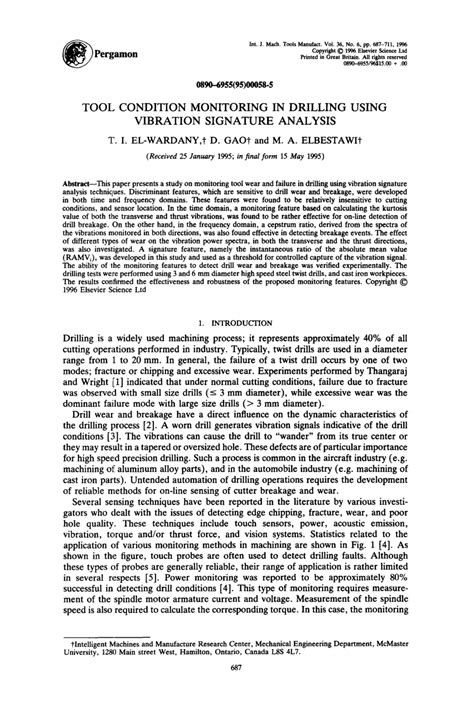 Pdf Tool Condition Monitoring In Drilling Using Vibration Signature