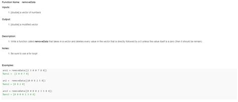 Solved Inputs Double A Vector Of Numbers Output Chegg Com
