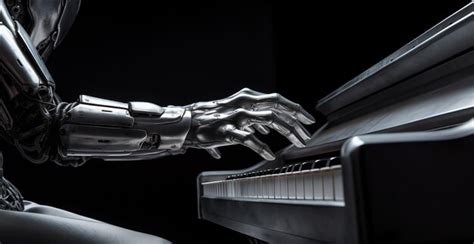 Premium Ai Image Robotic Hands Playing Piano Science And Technology