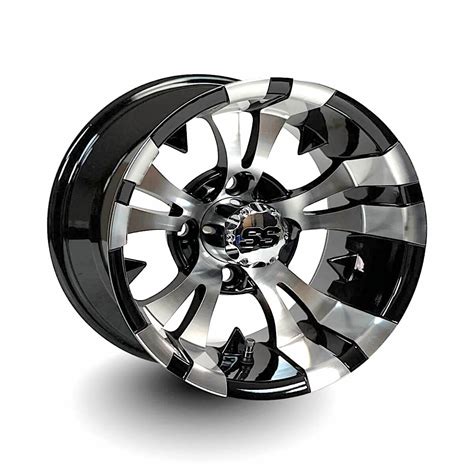 12 Vampire Blackmachined Golf Cart Wheels 12x7 Et 25 Offset