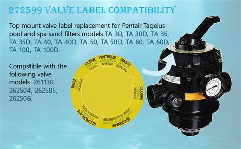 Eaorbd 272599 Pool Sand Filter Valve Label For Pentair